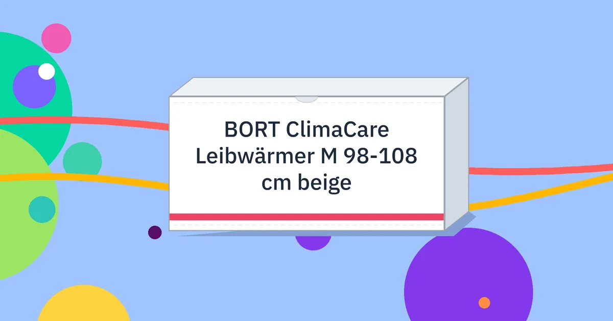 Symbolbild: Packung mit der Aufschrift BORT ClimaCare Leibwärmer M 98-108 cm beige (PZN 01395213) – Verfügbarkeit und Bezug in Apotheken in Frankfurt am Main