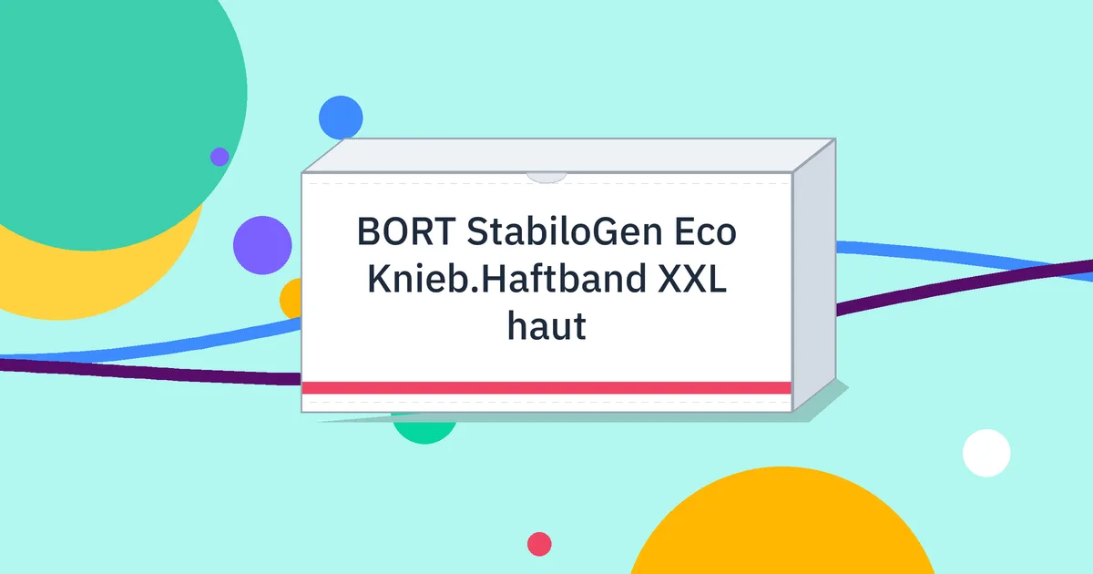Symbolbild: Packung mit der Aufschrift BORT StabiloGen Eco Knieb.Haftband XXL haut (PZN 13424440) – Verfügbarkeit und Bezug in Apotheken in Frankfurt am Main