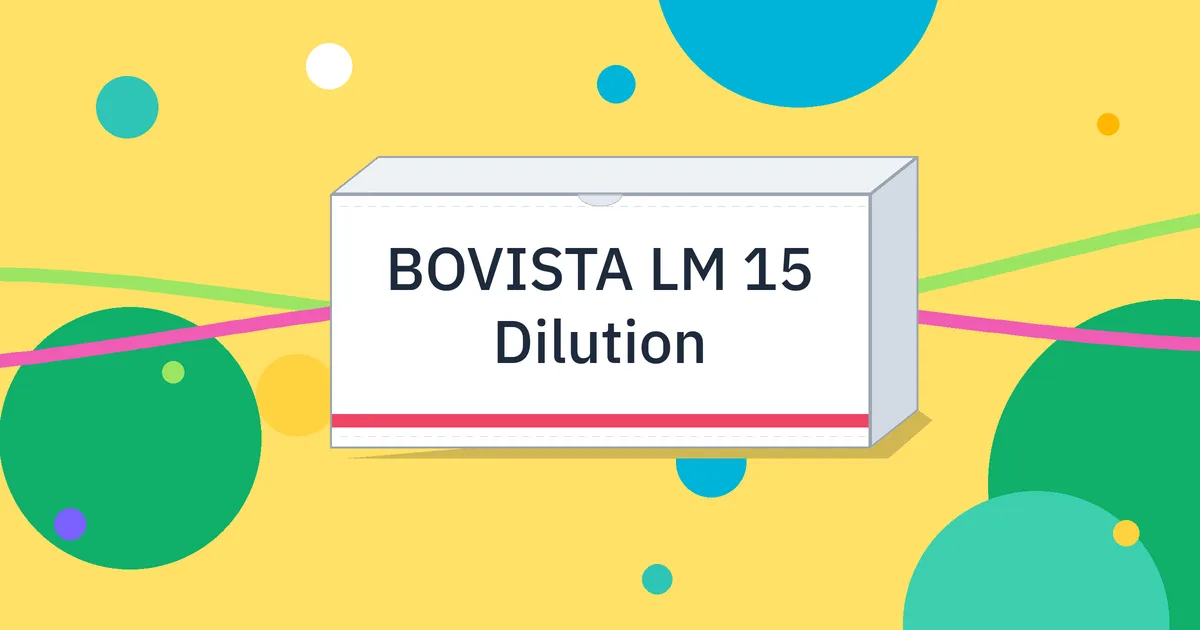 Symbolbild: Packung mit der Aufschrift BOVISTA LM 15 Dilution (PZN 13394012) – Verfügbarkeit und Bezug in Apotheken in Frankfurt am Main