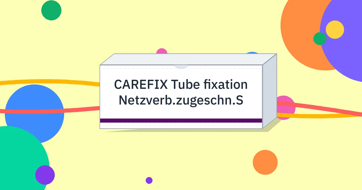Symbolbild: Packung mit der Aufschrift CAREFIX Tube fixation Netzverb.zugeschn.S (PZN 11559928) – Verfügbarkeit und Bezug in Apotheken in Frankfurt am Main