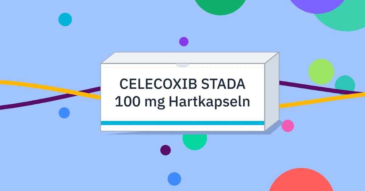 Symbolbild: Packung mit der Aufschrift CELECOXIB STADA 100 mg Hartkapseln (PZN 10525063) – Verfügbarkeit und Bezug in Apotheken in Frankfurt am Main