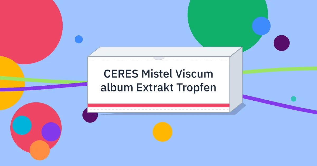 Symbolbild: Packung mit der Aufschrift CERES Mistel Viscum album Extrakt Tropfen (PZN 19237555) – Verfügbarkeit und Bezug in Apotheken in Frankfurt am Main