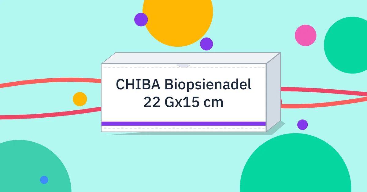 Symbolbild: Packung mit der Aufschrift CHIBA Biopsienadel 22 Gx15 cm (PZN 00295225) – Verfügbarkeit und Bezug in Apotheken in Frankfurt am Main