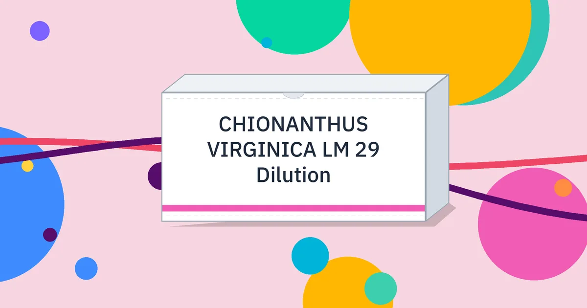 Symbolbild: Packung mit der Aufschrift CHIONANTHUS VIRGINICA LM 29 Dilution (PZN 13443354) – Verfügbarkeit und Bezug in Apotheken in Frankfurt am Main