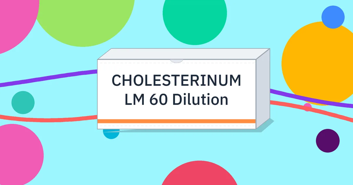 Symbolbild: Packung mit der Aufschrift CHOLESTERINUM LM 60 Dilution (PZN 12817574) – Verfügbarkeit und Bezug in Apotheken in Frankfurt am Main