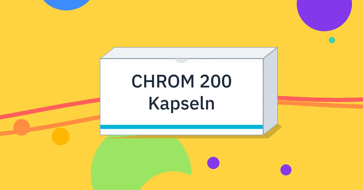 Symbolbild: Packung mit der Aufschrift CHROM 200 Kapseln (PZN 11231174) – Verfügbarkeit und Bezug in Apotheken in Frankfurt am Main