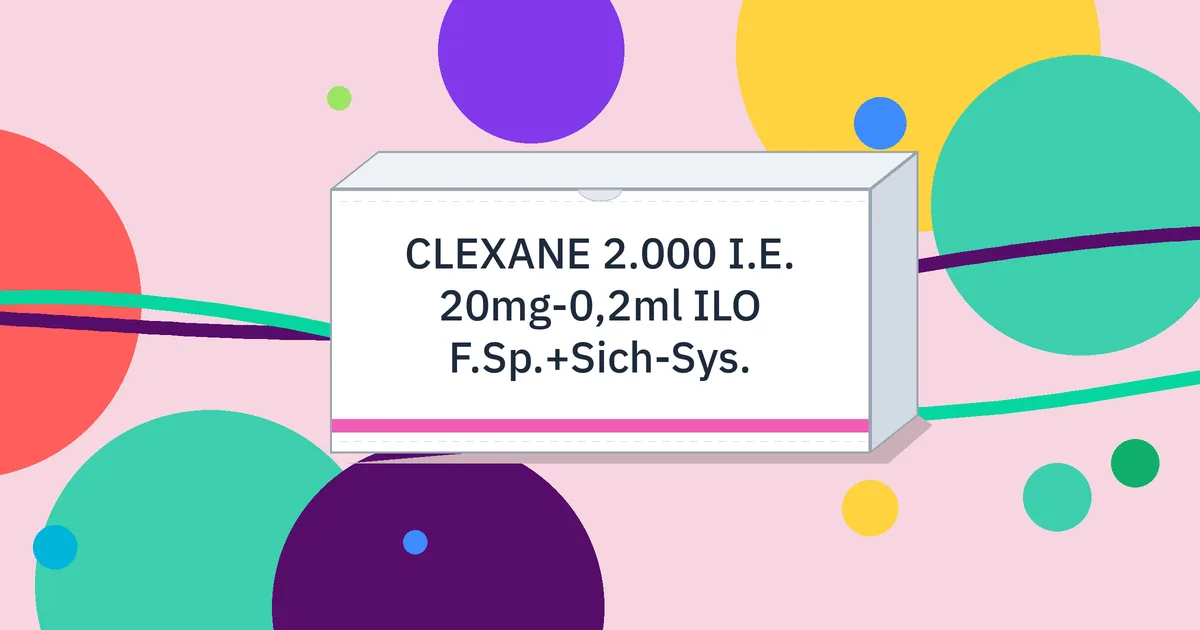 Symbolbild: Packung mit der Aufschrift CLEXANE 2.000 I.E. 20mg-0,2ml ILO F.Sp.+Sich-Sys. (PZN 12584302) – Verfügbarkeit und Bezug in Apotheken in Frankfurt am Main