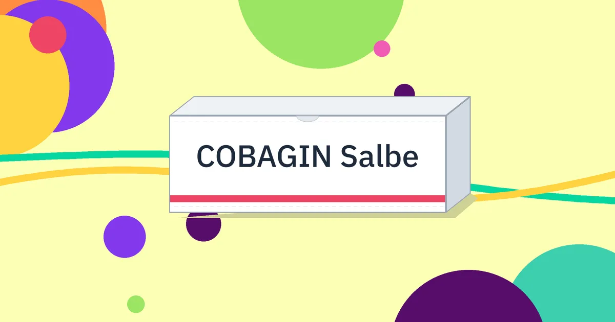 Symbolbild: Packung mit der Aufschrift COBAGIN Salbe (PZN 13164944) – Verfügbarkeit und Bezug in Apotheken in Frankfurt am Main