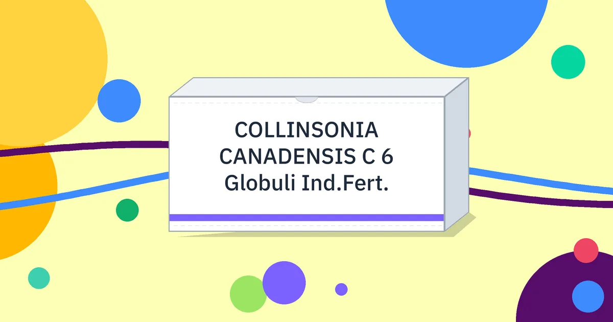 Symbolbild: Packung mit der Aufschrift COLLINSONIA CANADENSIS C 6 Globuli Ind.Fert. (PZN 17718859) – Verfügbarkeit und Bezug in Apotheken in Frankfurt am Main