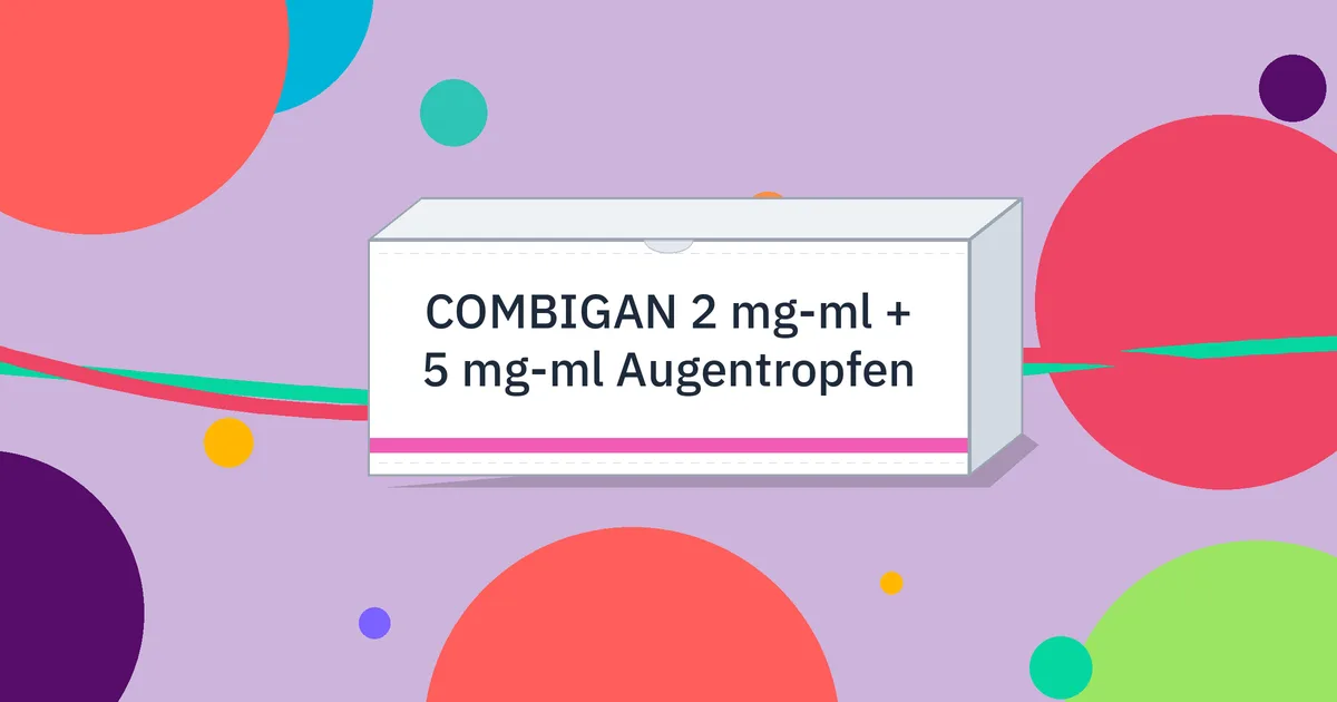 Symbolbild: Packung mit der Aufschrift COMBIGAN 2 mg-ml + 5 mg-ml Augentropfen (PZN 06731199) – Verfügbarkeit und Bezug in Apotheken in Frankfurt am Main