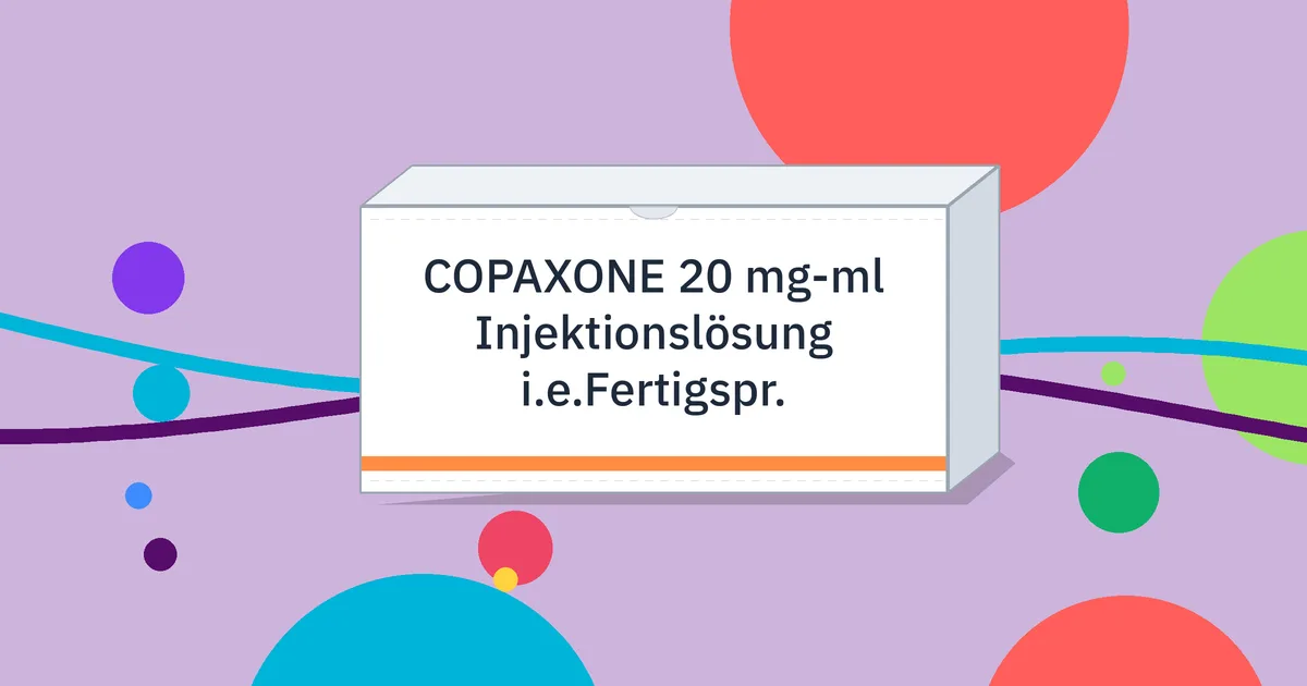 Symbolbild: Packung mit der Aufschrift COPAXONE 20 mg-ml Injektionslösung i.e.Fertigspr. (PZN 10538114) – Verfügbarkeit und Bezug in Apotheken in Frankfurt am Main