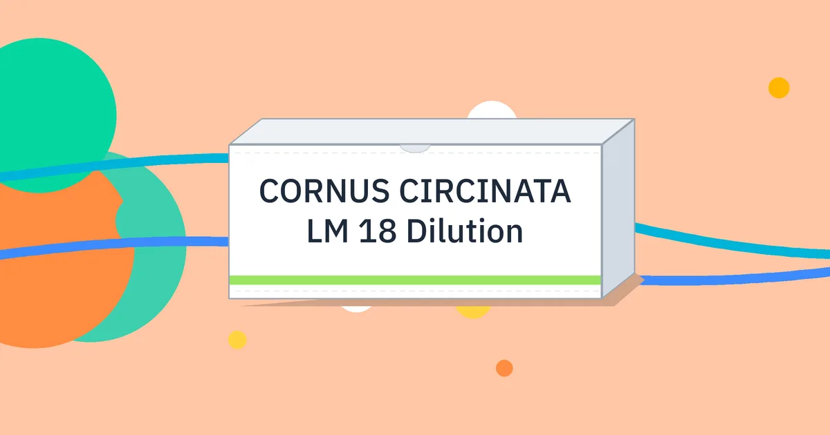 Symbolbild: Packung mit der Aufschrift CORNUS CIRCINATA LM 18 Dilution (PZN 13452229) – Verfügbarkeit und Bezug in Apotheken in Frankfurt am Main