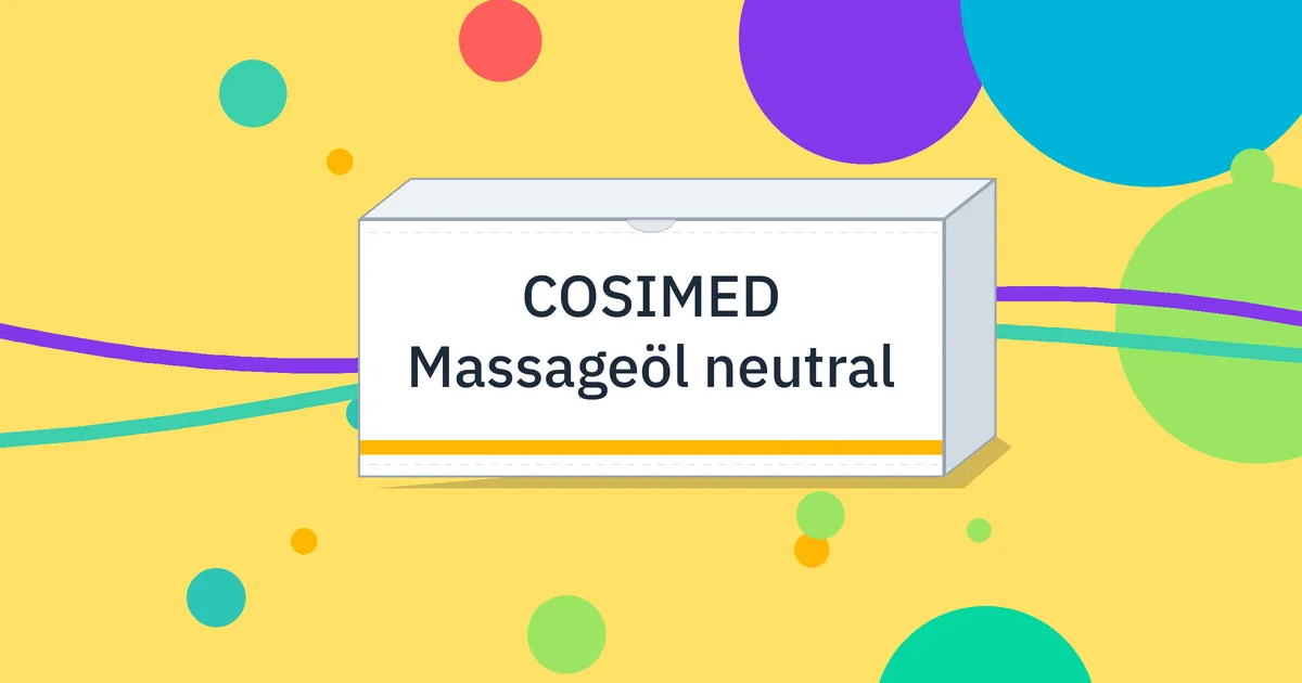 Symbolbild: Packung mit der Aufschrift COSIMED Massageöl neutral (PZN 15745786) – Verfügbarkeit und Bezug in Apotheken in Frankfurt am Main