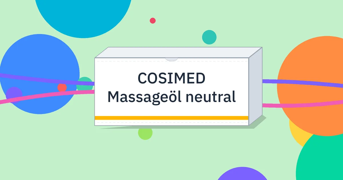 Symbolbild: Packung mit der Aufschrift COSIMED Massageöl neutral (PZN 15745740) – Verfügbarkeit und Bezug in Apotheken in Frankfurt am Main