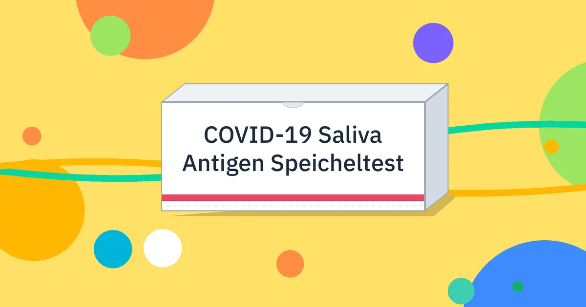 Symbolbild: Packung mit der Aufschrift COVID-19 Saliva Antigen Speicheltest (PZN 17456224) – Verfügbarkeit und Bezug in Apotheken in Frankfurt am Main