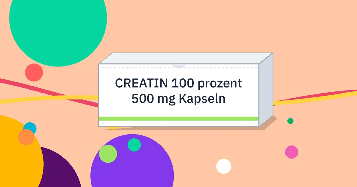 Symbolbild: Packung mit der Aufschrift CREATIN 100 prozent 500 mg Kapseln (PZN 07748894) – Verfügbarkeit und Bezug in Apotheken in Frankfurt am Main
