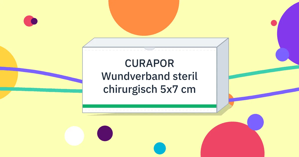 Symbolbild: Packung mit der Aufschrift CURAPOR Wundverband steril chirurgisch 5x7 cm (PZN 19881167) – Verfügbarkeit und Bezug in Apotheken in Frankfurt am Main