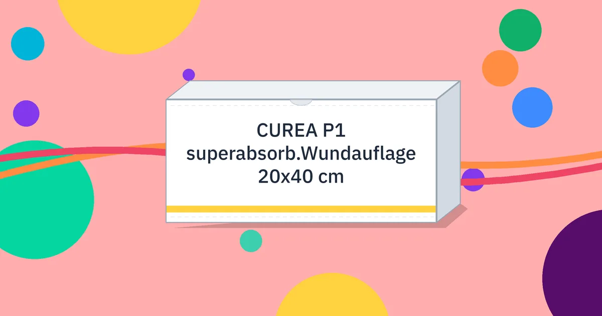 Symbolbild: Packung mit der Aufschrift CUREA P1 superabsorb.Wundauflage 20x40 cm (PZN 16034231) – Verfügbarkeit und Bezug in Apotheken in Frankfurt am Main
