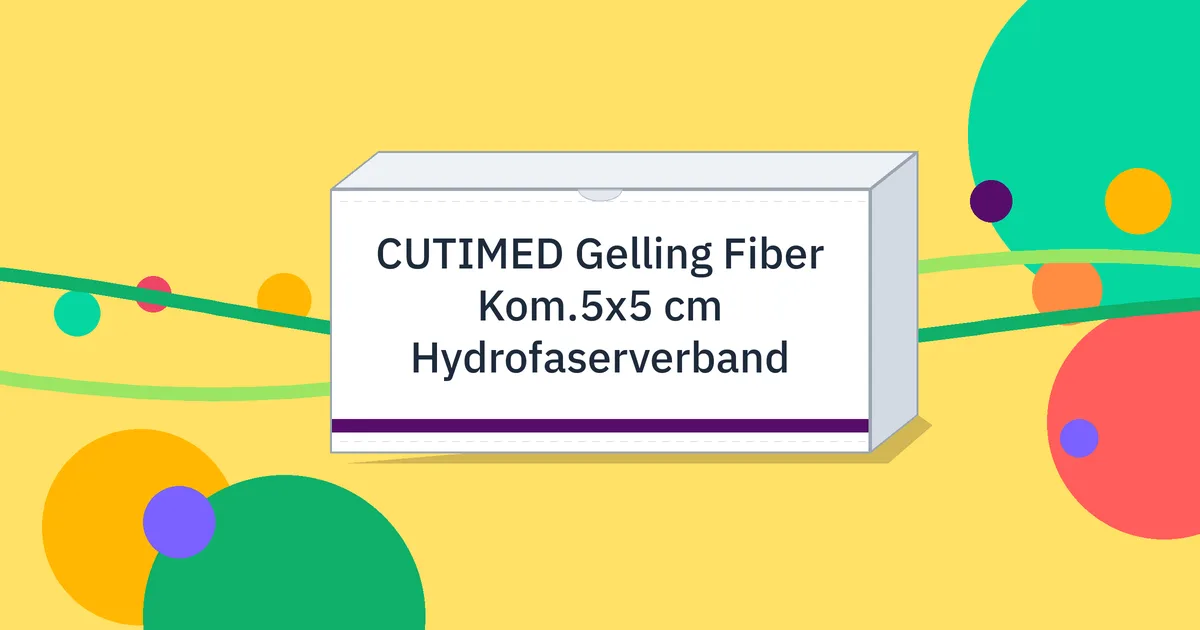 Symbolbild: Packung mit der Aufschrift CUTIMED Gelling Fiber Kom.5x5 cm Hydrofaserverband (PZN 16760322) – Verfügbarkeit und Bezug in Apotheken in Frankfurt am Main