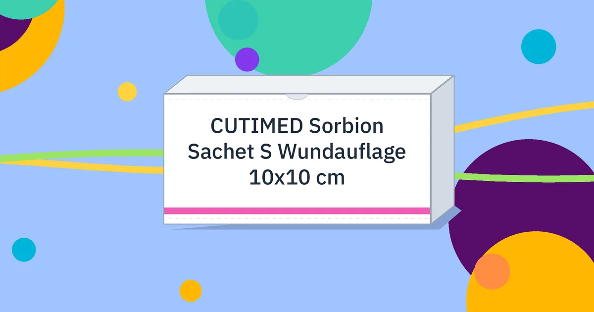 Symbolbild: Packung mit der Aufschrift CUTIMED Sorbion Sachet S Wundauflage 10x10 cm (PZN 03319653) – Verfügbarkeit und Bezug in Apotheken in Frankfurt am Main