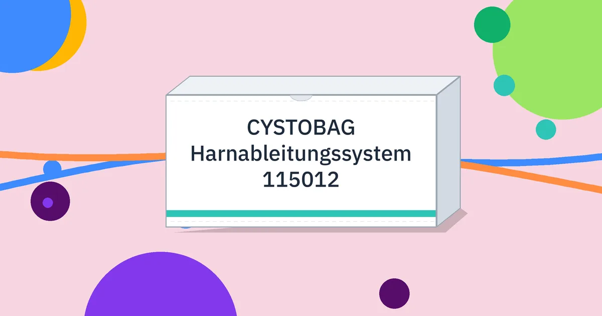 Symbolbild: Packung mit der Aufschrift CYSTOBAG Harnableitungssystem 115012 (PZN 00660073) – Verfügbarkeit und Bezug in Apotheken in Frankfurt am Main