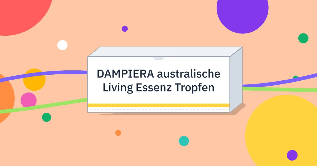 Symbolbild: Packung mit der Aufschrift DAMPIERA australische Living Essenz Tropfen (PZN 05009276) – Verfügbarkeit und Bezug in Apotheken in Frankfurt am Main