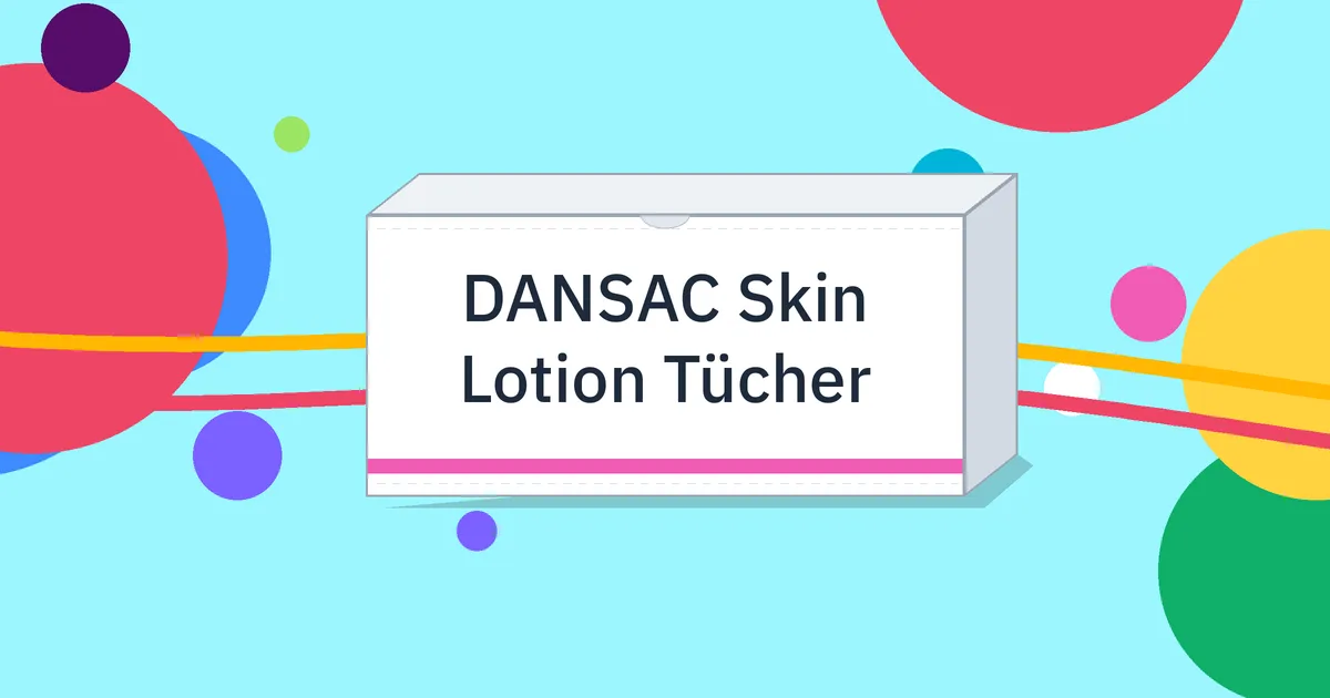 Symbolbild: Packung mit der Aufschrift DANSAC Skin Lotion Tücher (PZN 02003942) – Verfügbarkeit und Bezug in Apotheken in Frankfurt am Main