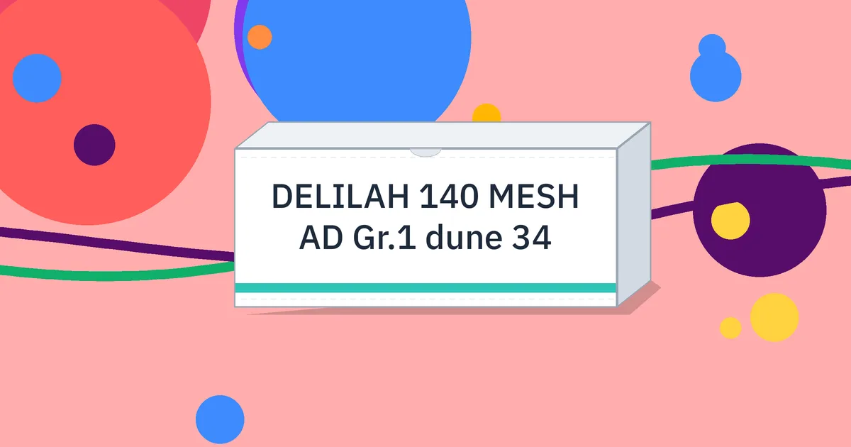 Symbolbild: Packung mit der Aufschrift DELILAH 140 MESH AD Gr.1 dune 34 (PZN 13849197) – Verfügbarkeit und Bezug in Apotheken in Frankfurt am Main