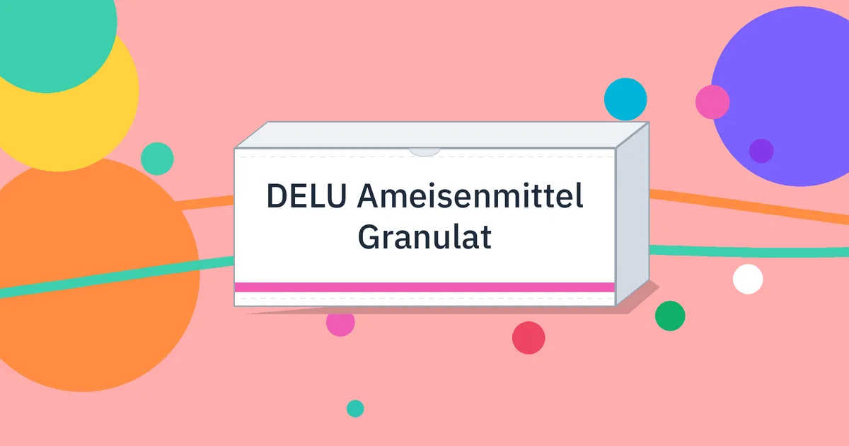 Symbolbild: Packung mit der Aufschrift DELU Ameisenmittel Granulat (PZN 06349525) – Verfügbarkeit und Bezug in Apotheken in Frankfurt am Main