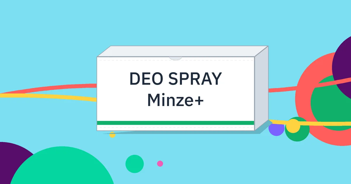 Symbolbild: Packung mit der Aufschrift DEO SPRAY Minze+ (PZN 17428630) – Verfügbarkeit und Bezug in Apotheken in Frankfurt am Main