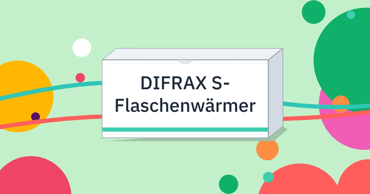 Symbolbild: Packung mit der Aufschrift DIFRAX S-Flaschenwärmer (PZN 12518216) – Verfügbarkeit und Bezug in Apotheken in Frankfurt am Main