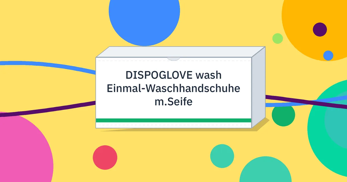 Symbolbild: Packung mit der Aufschrift DISPOGLOVE wash Einmal-Waschhandschuhe m.Seife (PZN 17850240) – Verfügbarkeit und Bezug in Apotheken in Frankfurt am Main
