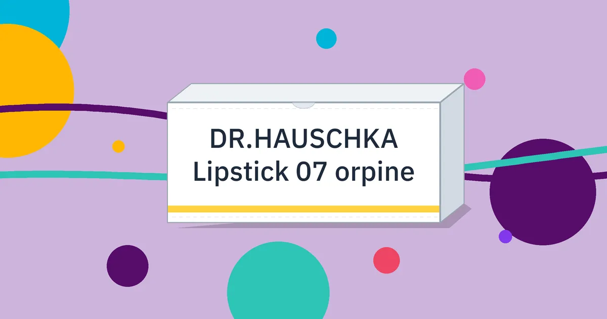 Symbolbild: Packung mit der Aufschrift DR.HAUSCHKA Lipstick 07 orpine (PZN 18651181) – Verfügbarkeit und Bezug in Apotheken in Frankfurt am Main