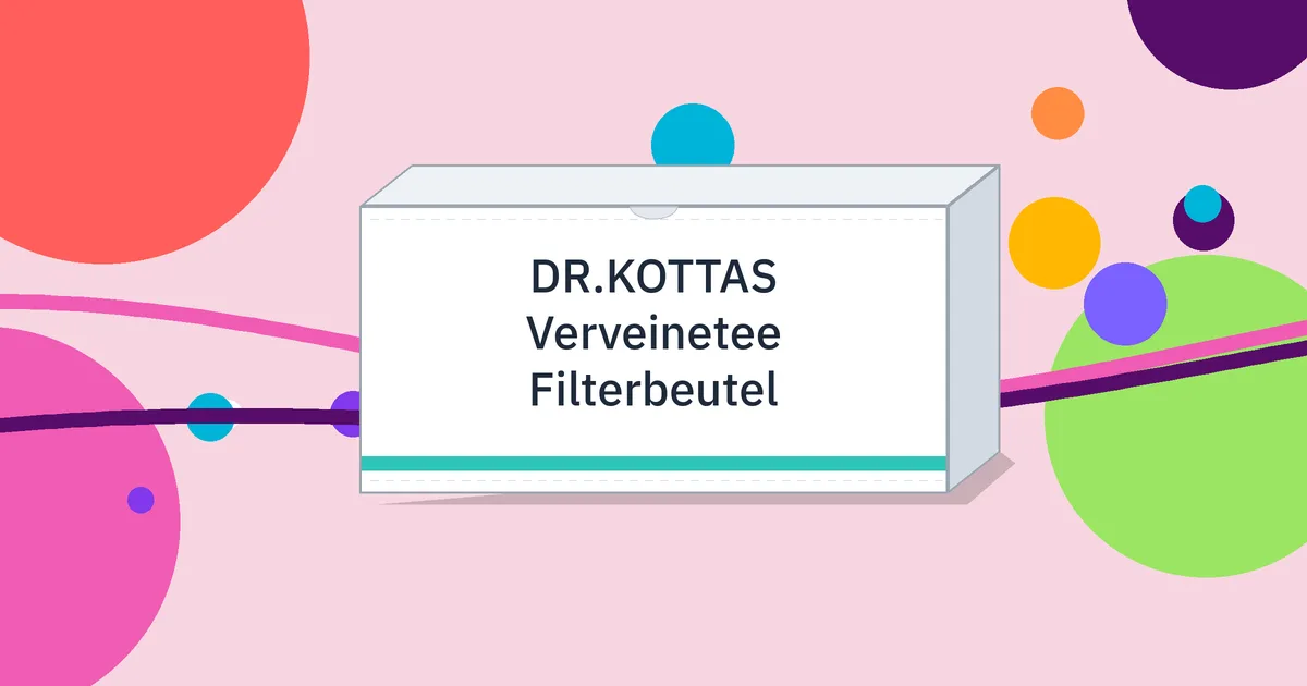 Symbolbild: Packung mit der Aufschrift DR.KOTTAS Verveinetee Filterbeutel (PZN 16575180) – Verfügbarkeit und Bezug in Apotheken in Frankfurt am Main