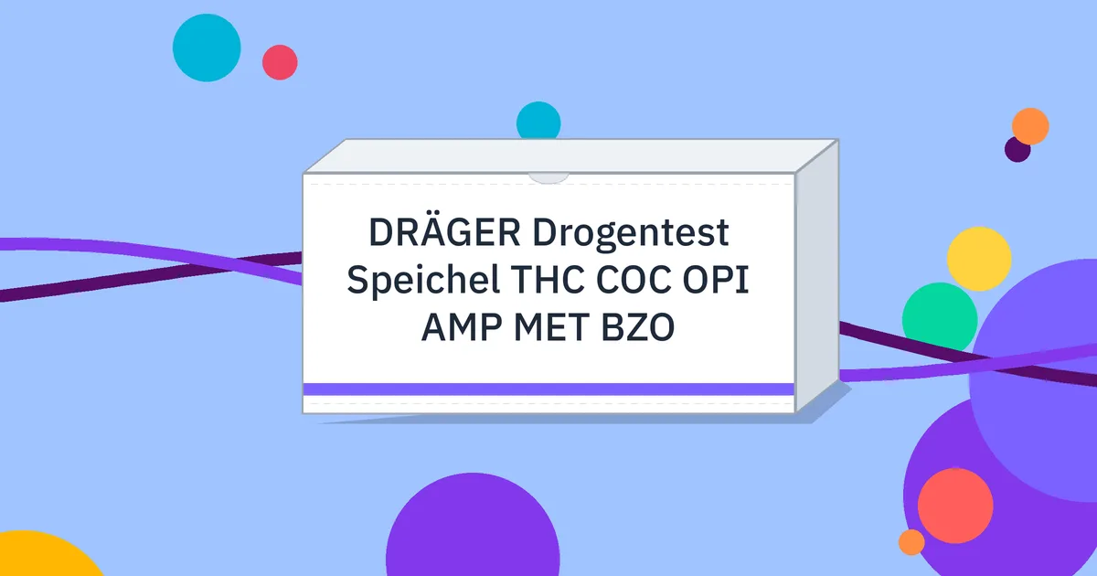 Symbolbild: Packung mit der Aufschrift DRÄGER Drogentest Speichel THC COC OPI AMP MET BZO (PZN 18772045) – Verfügbarkeit und Bezug in Apotheken in Frankfurt am Main