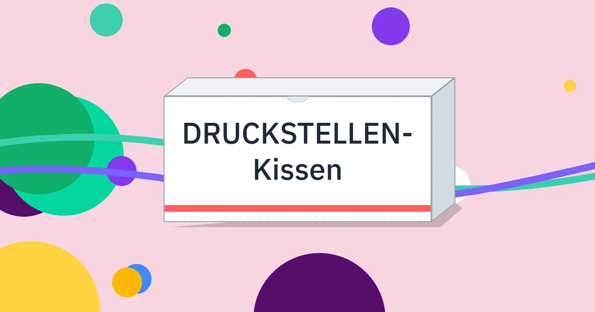 Symbolbild: Packung mit der Aufschrift DRUCKSTELLEN-Kissen (PZN 15248875) – Verfügbarkeit und Bezug in Apotheken in Frankfurt am Main
