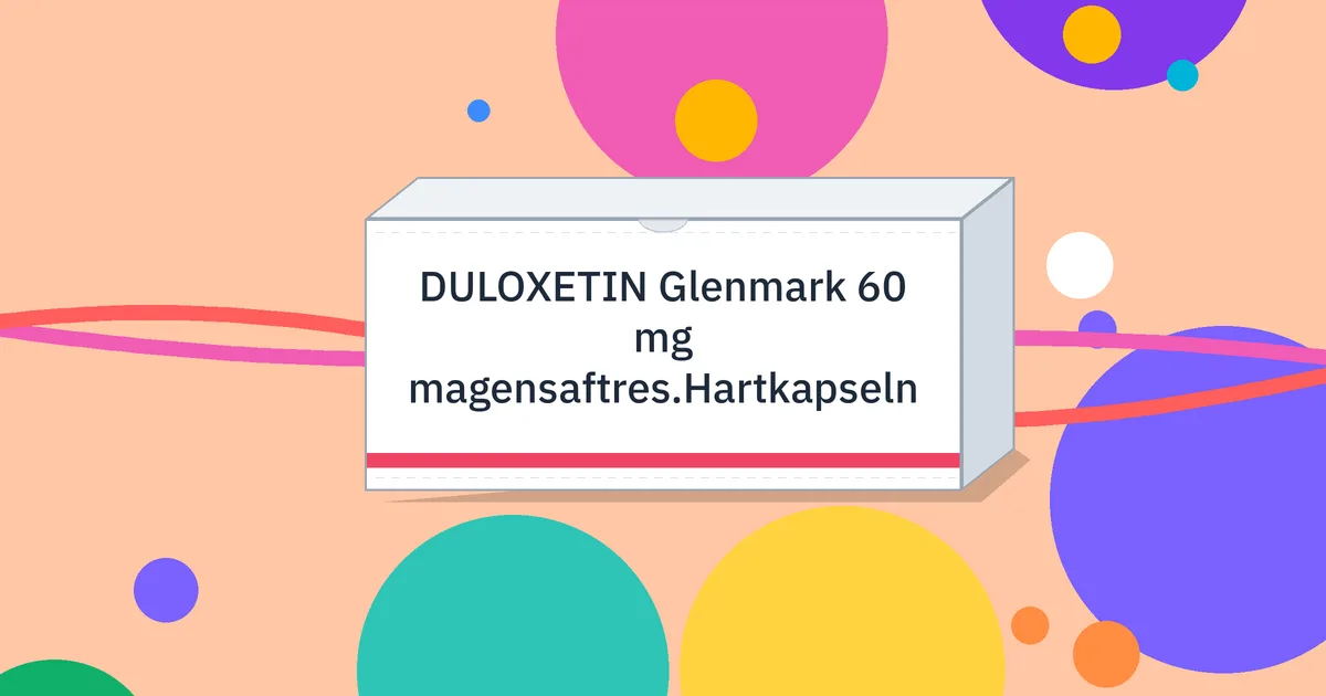 Symbolbild: Packung mit der Aufschrift DULOXETIN Glenmark 60 mg magensaftres.Hartkapseln (PZN 17305376) – Verfügbarkeit und Bezug in Apotheken in Frankfurt am Main