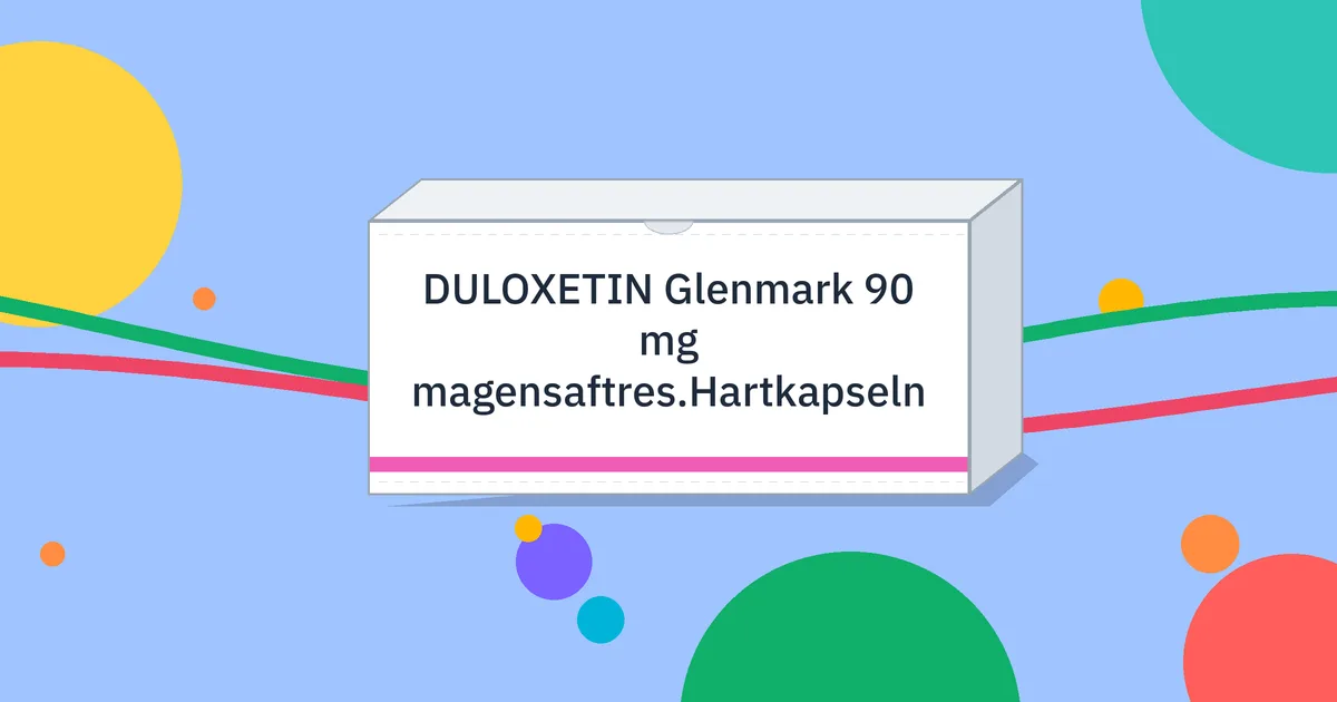 Symbolbild: Packung mit der Aufschrift DULOXETIN Glenmark 90 mg magensaftres.Hartkapseln (PZN 18131961) – Verfügbarkeit und Bezug in Apotheken in Frankfurt am Main