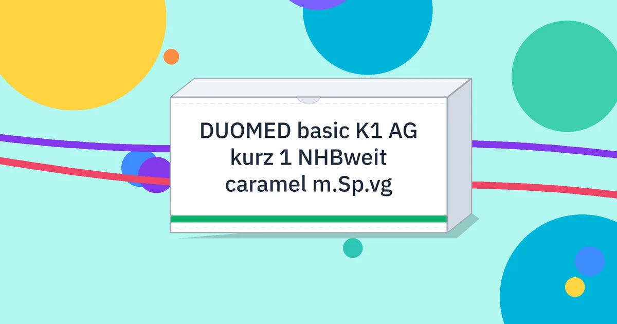 Symbolbild: Packung mit der Aufschrift DUOMED basic K1 AG kurz 1 NHBweit caramel m.Sp.vg (PZN 20904985) – Verfügbarkeit und Bezug in Apotheken in Frankfurt am Main