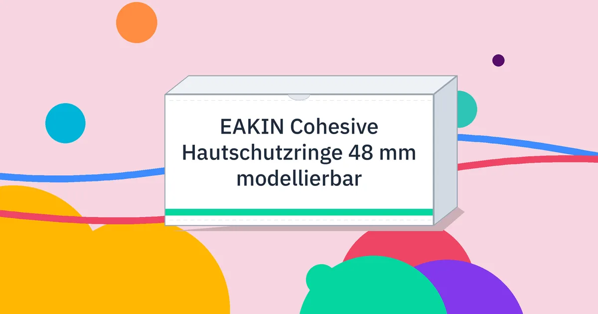 Symbolbild: Packung mit der Aufschrift EAKIN Cohesive Hautschutzringe 48 mm modellierbar (PZN 10280957) – Verfügbarkeit und Bezug in Apotheken in Frankfurt am Main