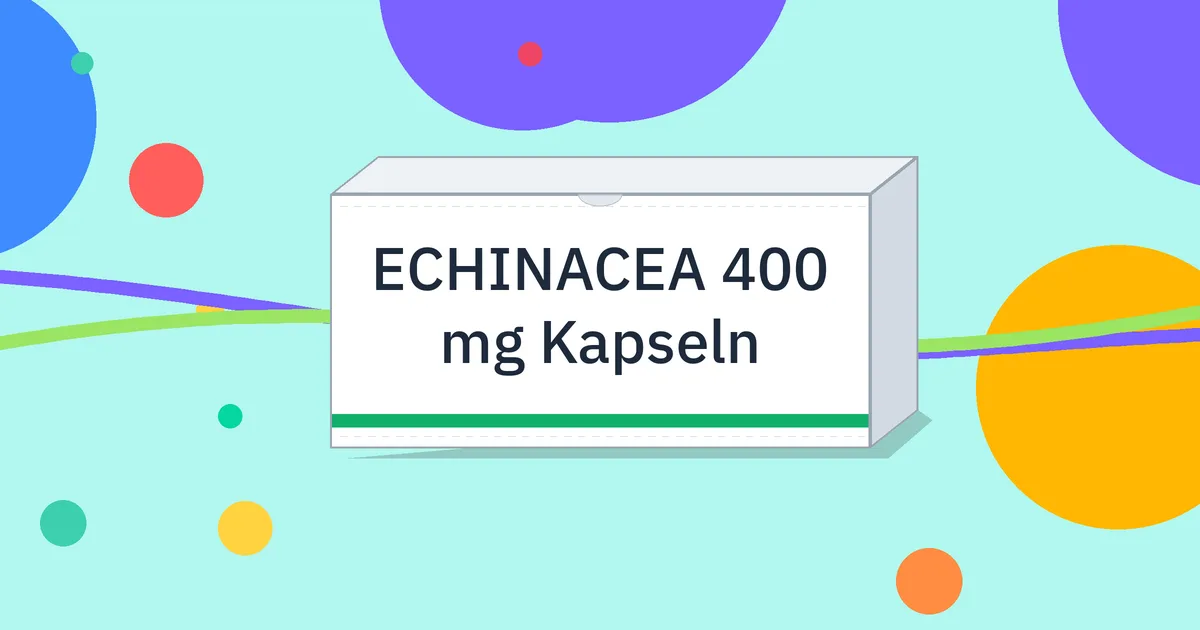 Symbolbild: Packung mit der Aufschrift ECHINACEA 400 mg Kapseln (PZN 16387604) – Verfügbarkeit und Bezug in Apotheken in Frankfurt am Main