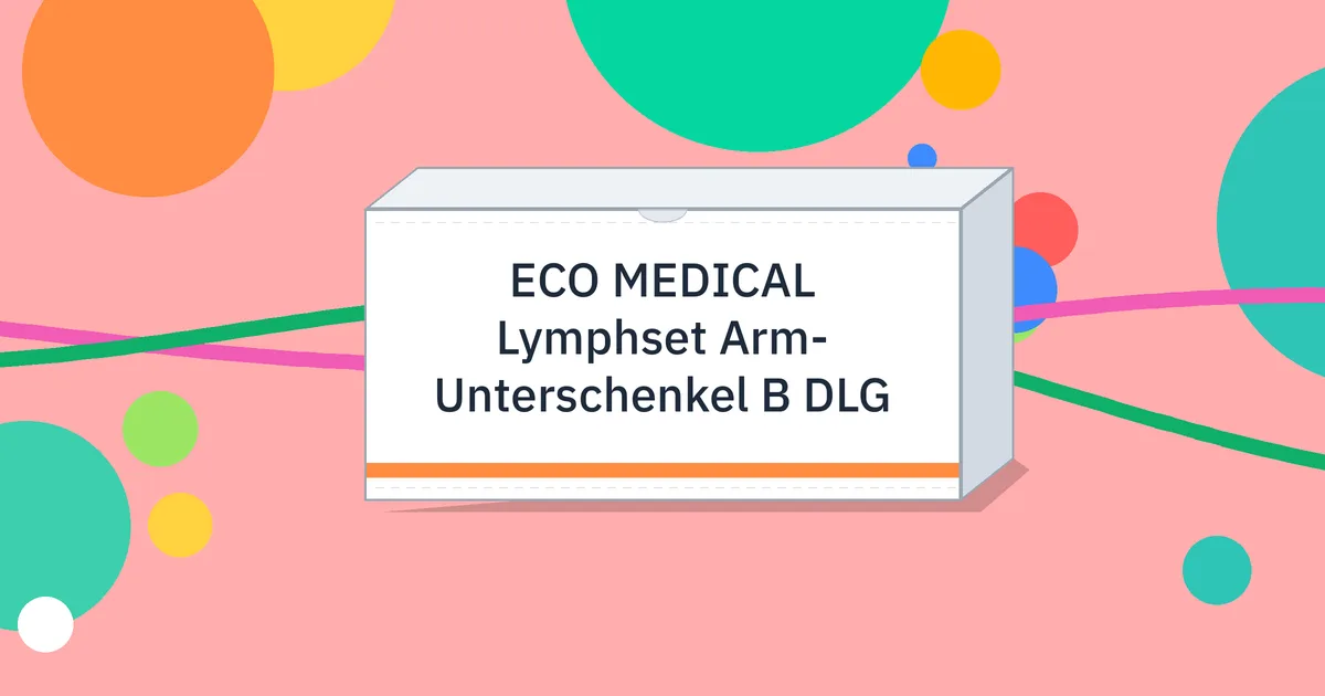 Symbolbild: Packung mit der Aufschrift ECO MEDICAL Lymphset Arm-Unterschenkel B DLG (PZN 12476759) – Verfügbarkeit und Bezug in Apotheken in Frankfurt am Main