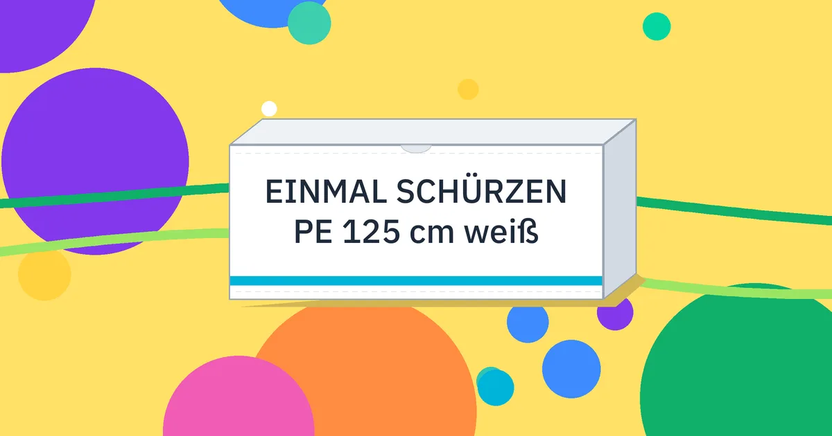Symbolbild: Packung mit der Aufschrift EINMAL SCHÜRZEN PE 125 cm weiß (PZN 04353379) – Verfügbarkeit und Bezug in Apotheken in Frankfurt am Main