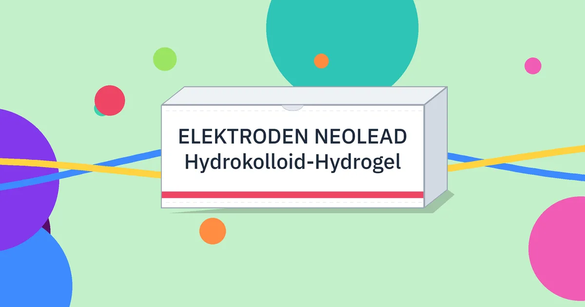 Symbolbild: Packung mit der Aufschrift ELEKTRODEN NEOLEAD Hydrokolloid-Hydrogel (PZN 10925992) – Verfügbarkeit und Bezug in Apotheken in Frankfurt am Main