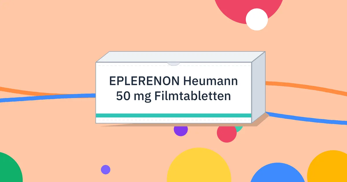 Symbolbild: Packung mit der Aufschrift EPLERENON Heumann 50 mg Filmtabletten (PZN 10785491) – Verfügbarkeit und Bezug in Apotheken in Frankfurt am Main