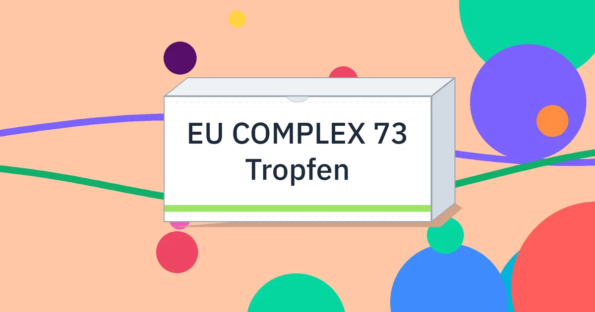 Symbolbild: Packung mit der Aufschrift EU COMPLEX 73 Tropfen (PZN 18351295) – Verfügbarkeit und Bezug in Apotheken in Frankfurt am Main