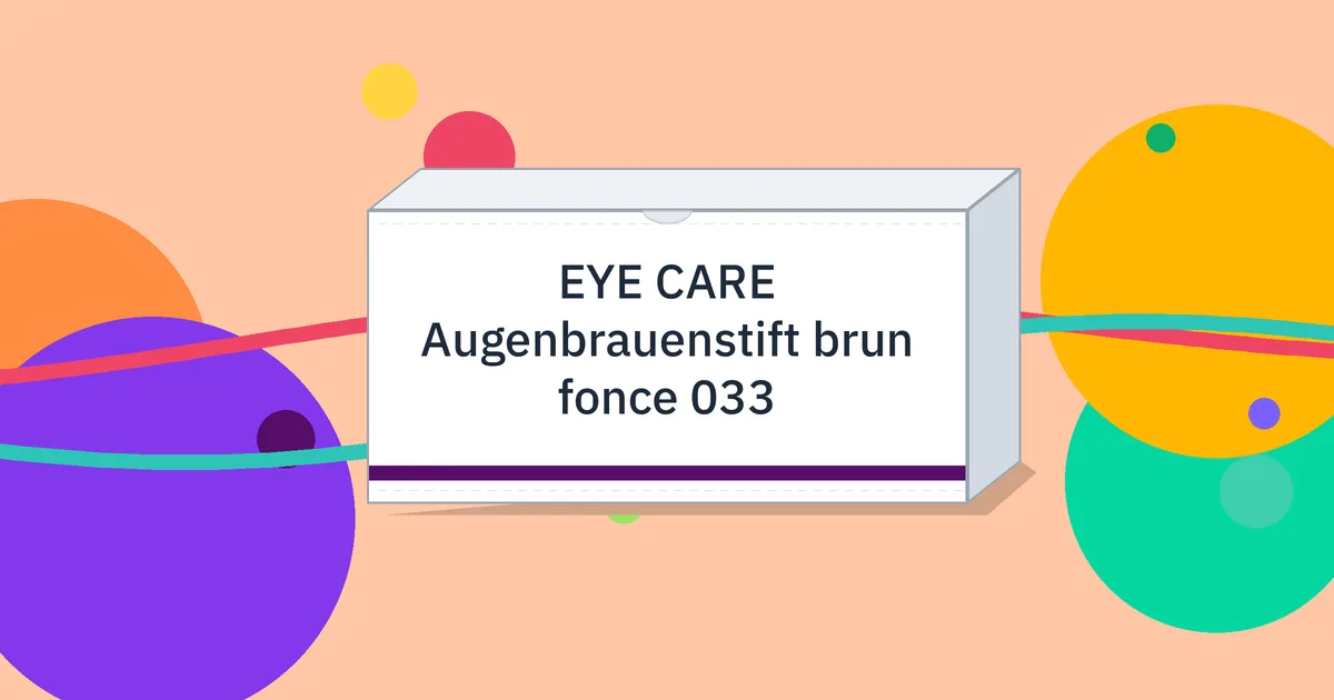 Symbolbild: Packung mit der Aufschrift EYE CARE Augenbrauenstift brun fonce 033 (PZN 00070928) – Verfügbarkeit und Bezug in Apotheken in Frankfurt am Main