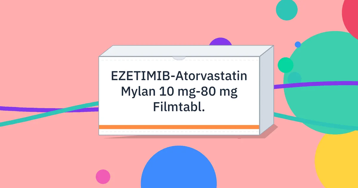 Symbolbild: Packung mit der Aufschrift EZETIMIB-Atorvastatin Mylan 10 mg-80 mg Filmtabl. (PZN 17925162) – Verfügbarkeit und Bezug in Apotheken in Frankfurt am Main
