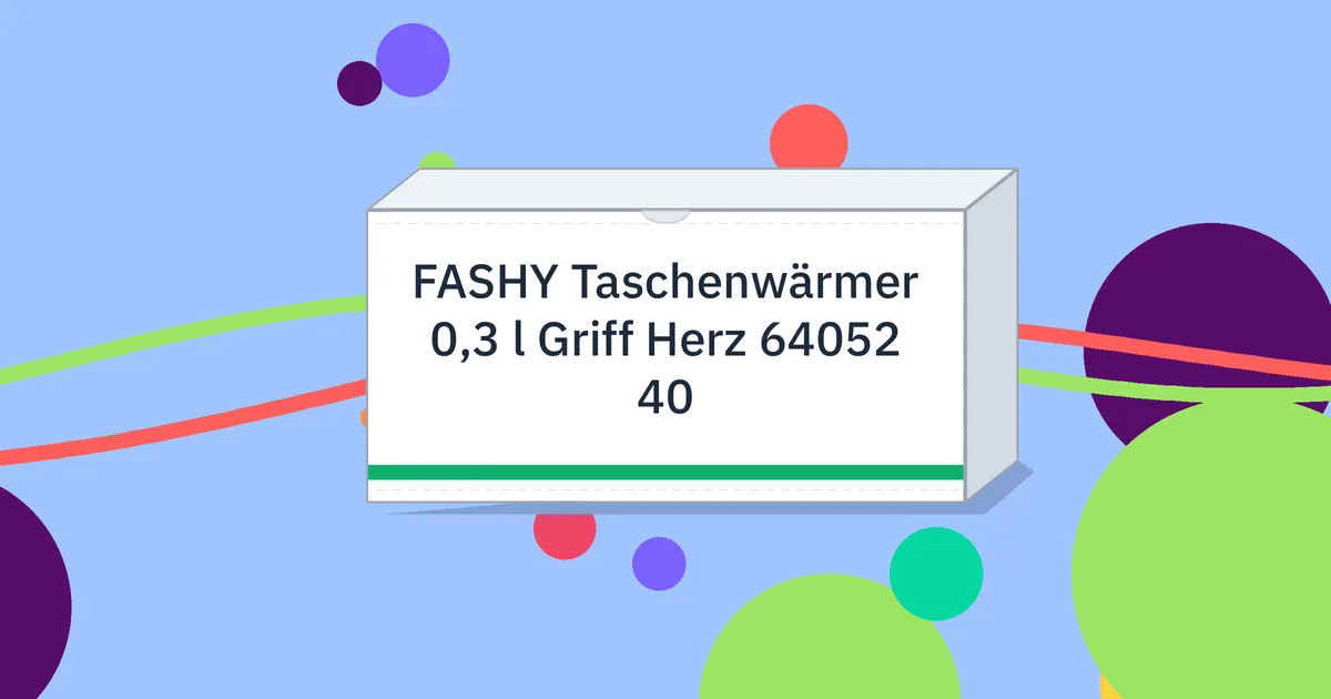 Symbolbild: Packung mit der Aufschrift FASHY Taschenwärmer 0,3 l Griff Herz 64052 40 (PZN 19136587) – Verfügbarkeit und Bezug in Apotheken in Frankfurt am Main