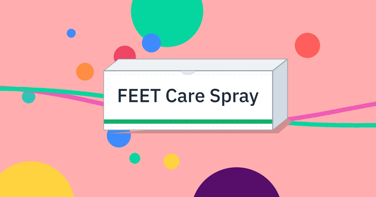 Symbolbild: Packung mit der Aufschrift FEET Care Spray (PZN 19506908) – Verfügbarkeit und Bezug in Apotheken in Frankfurt am Main